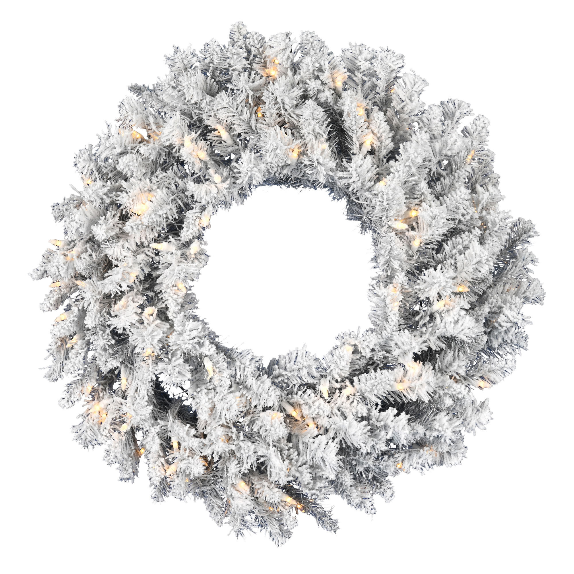 The Holiday Aisle® Artificial Frosted Silver Wreath Wreath | Wayfair