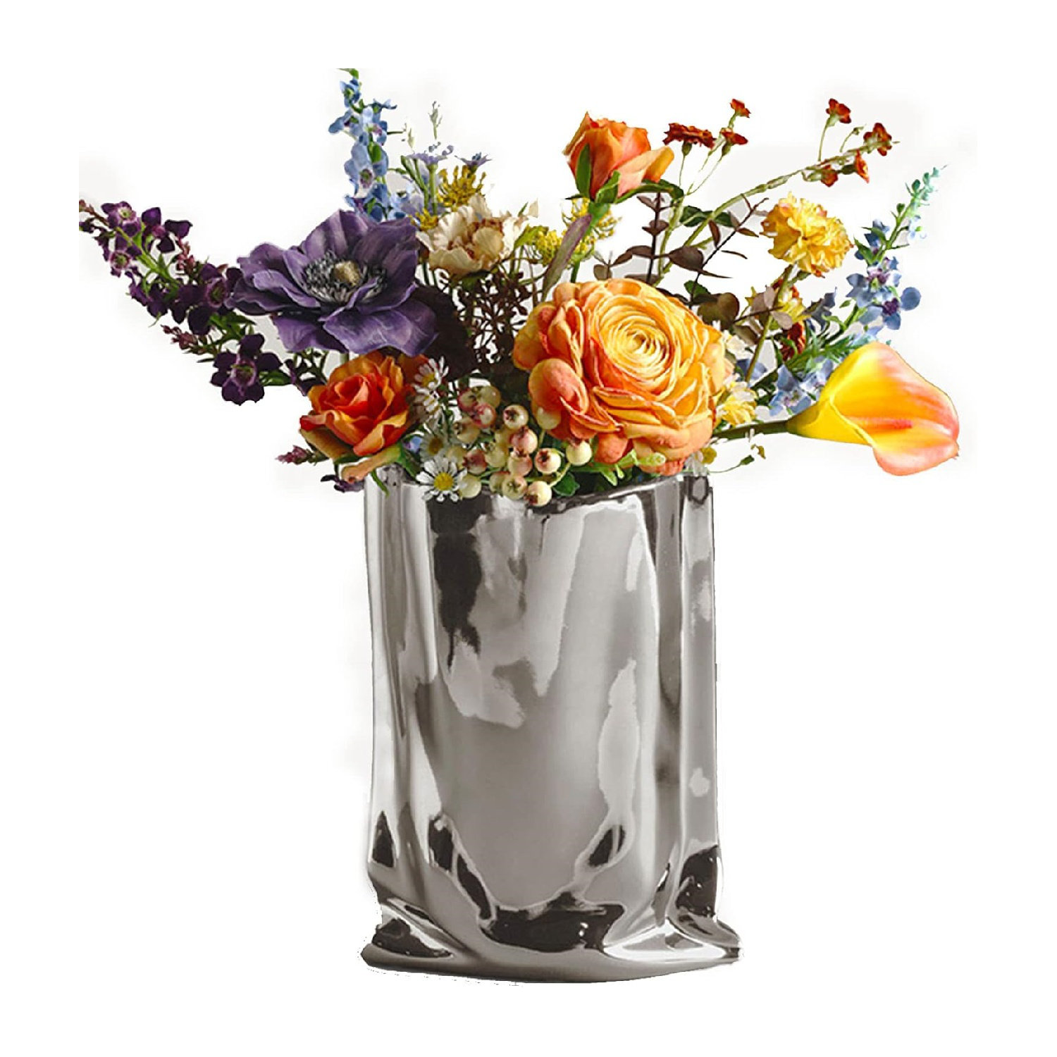 Brayden Studio® Crinkle Fold Paper Bag Ceramic Vase | Wayfair