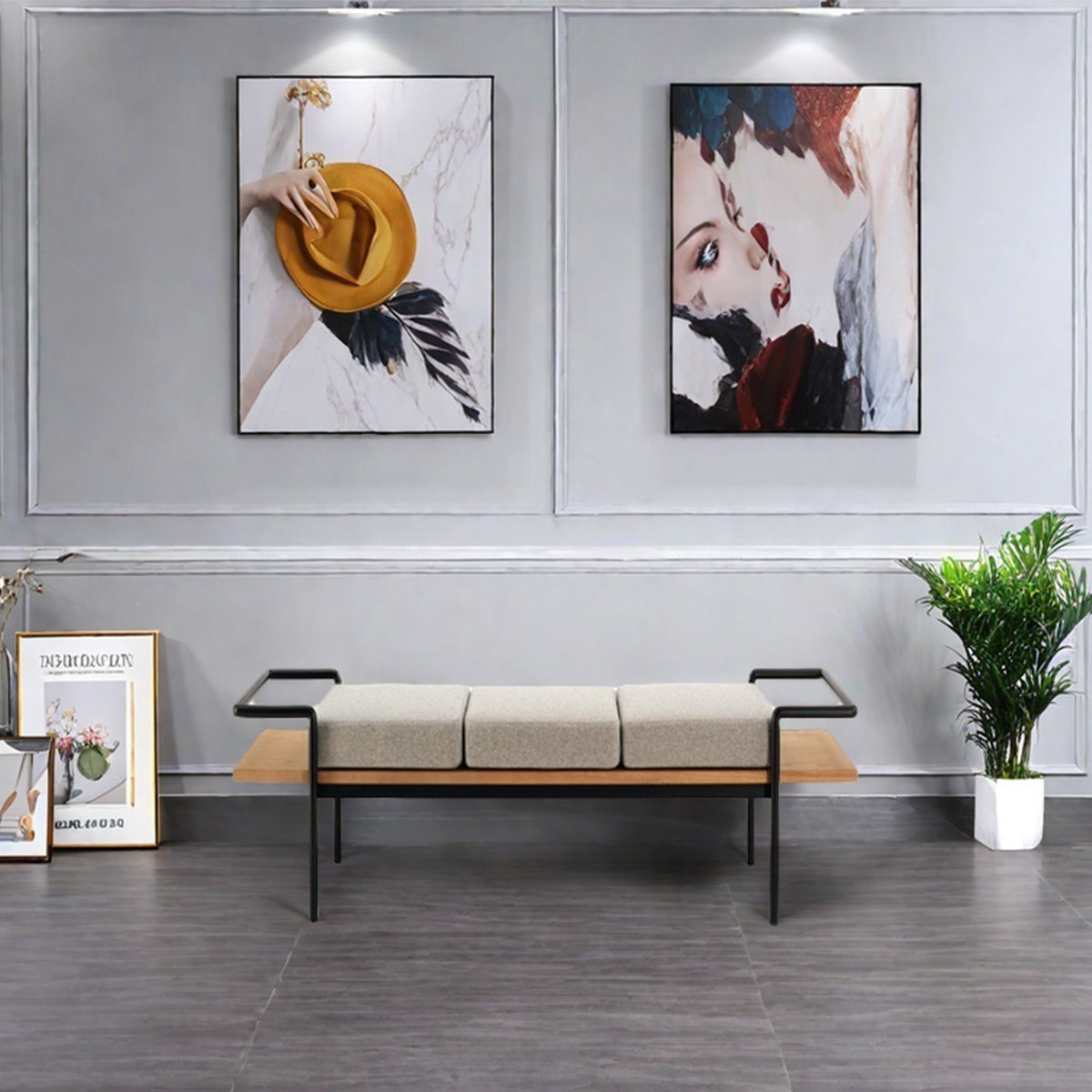 Hokku Designs Rest bench soft cover solid wood metal durable | Wayfair