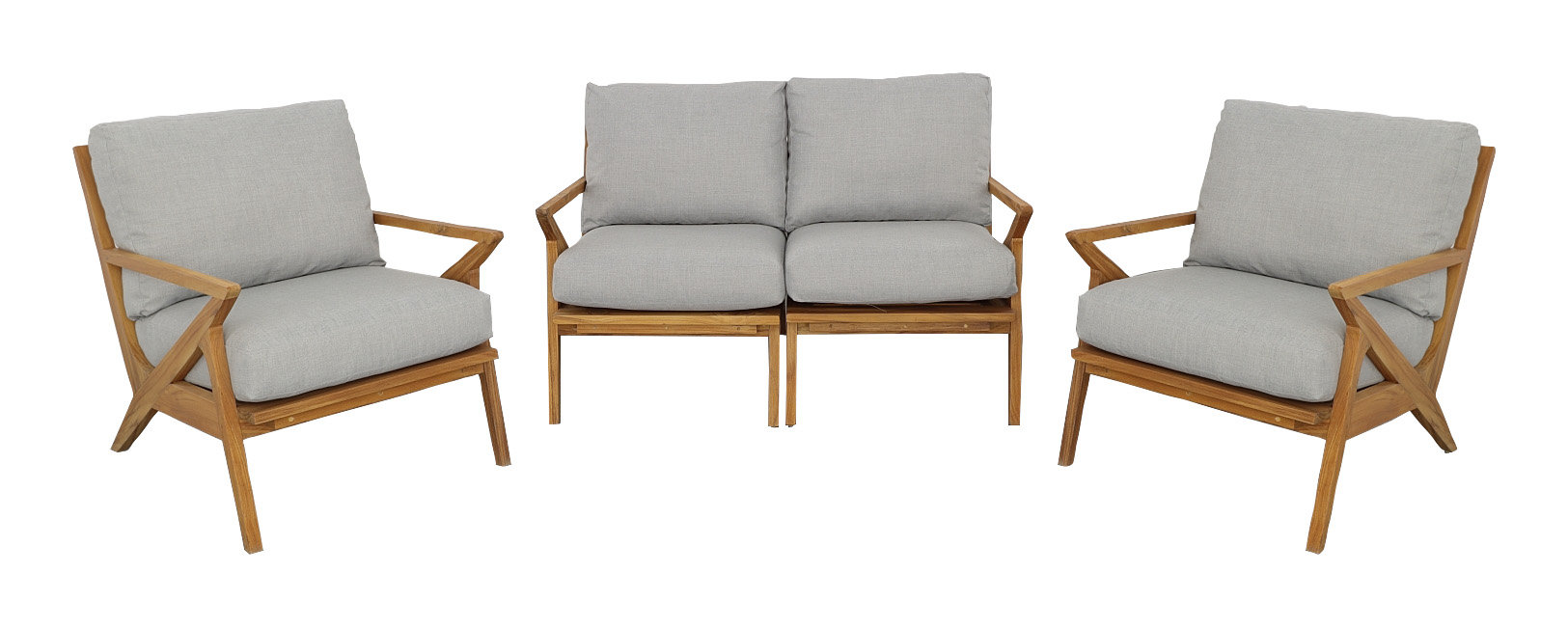 Fairfield Chair Hatteras Solid Wood 4 - Person 3 Piece Teak Sofa ...