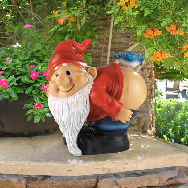 Design Toscano Loonie Moonie Bare Buttocks Garden Gnome Statue ...