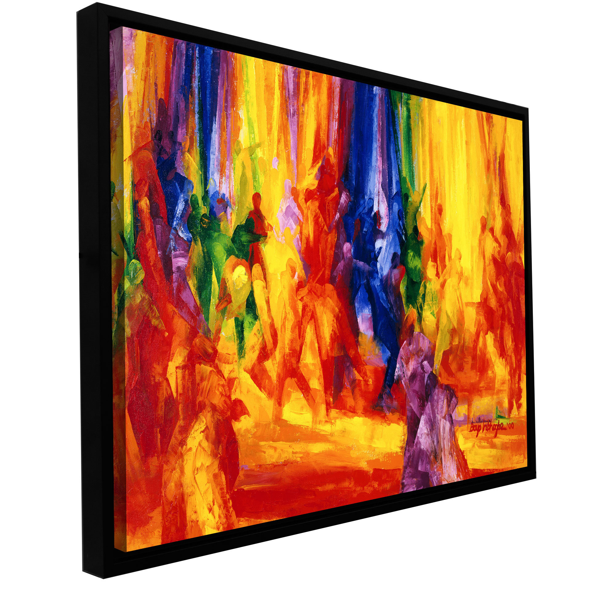 ArtWall Dance 1, 2000 by Bayo Iribhogbe - Floater Frame Painting Print ...