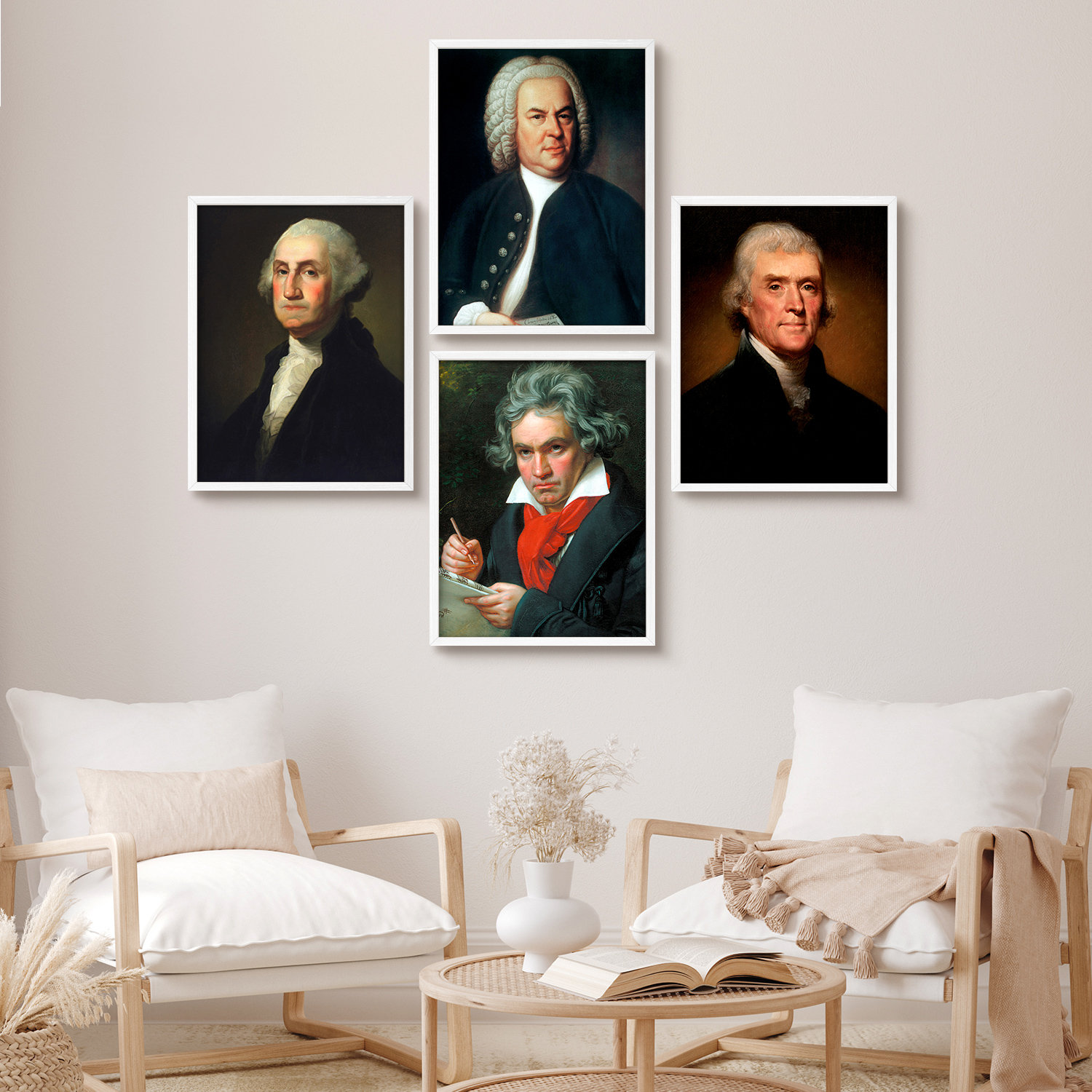 SIGNLEADER Classical Portraits Artwork Framed Prints Posters Bathroom ...