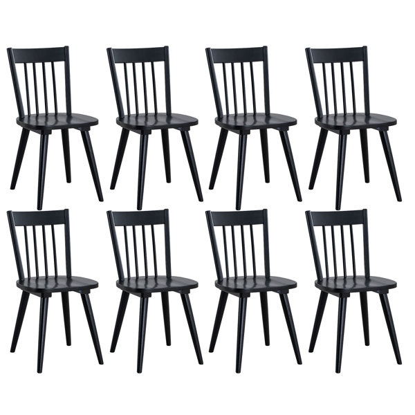 Duhome 17.5" Wide Modern Black Wooden Dining Chairs | Wayfair