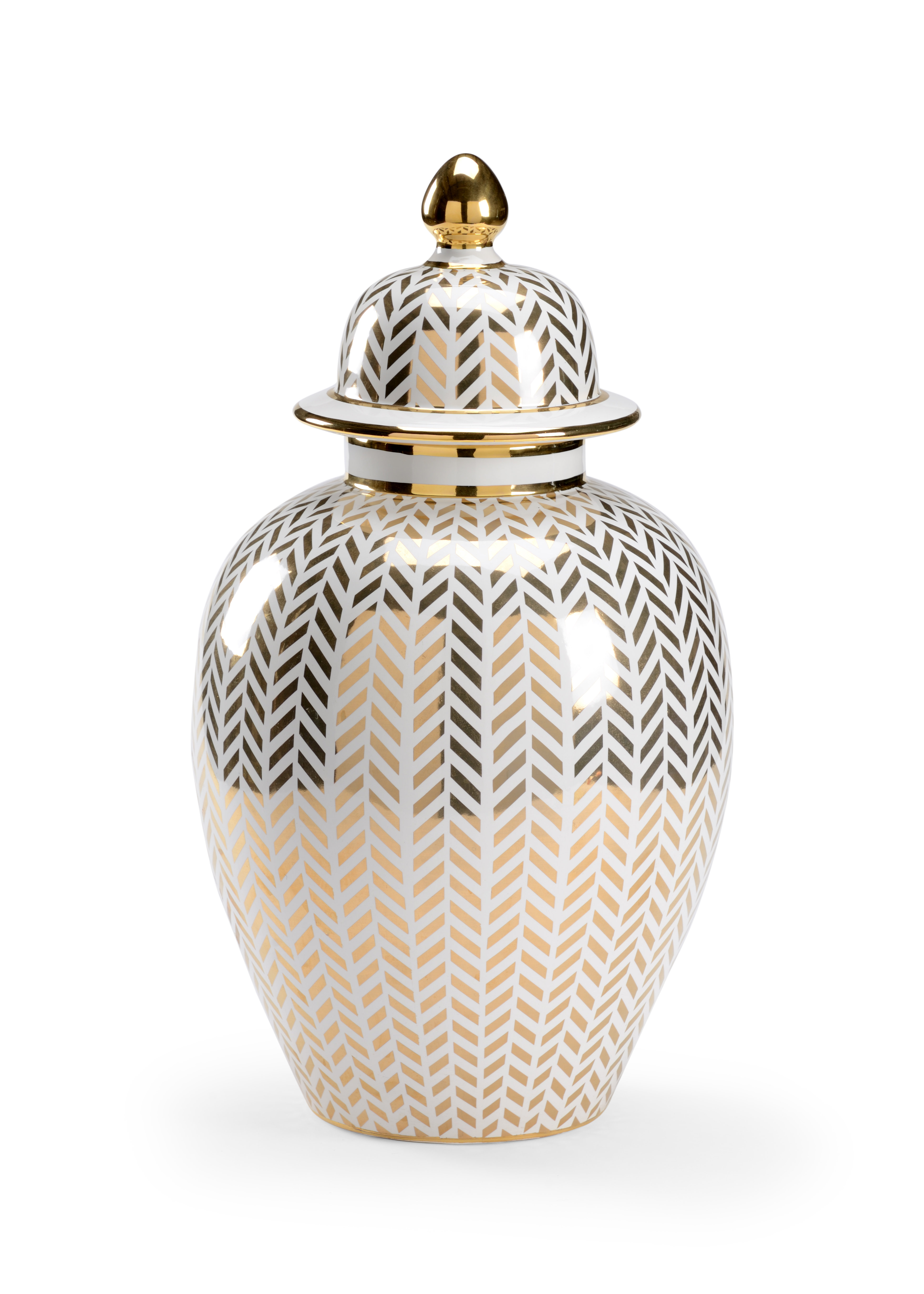 Chelsea House Gold/White 19.5" Ceramic Ginger Jar | Wayfair