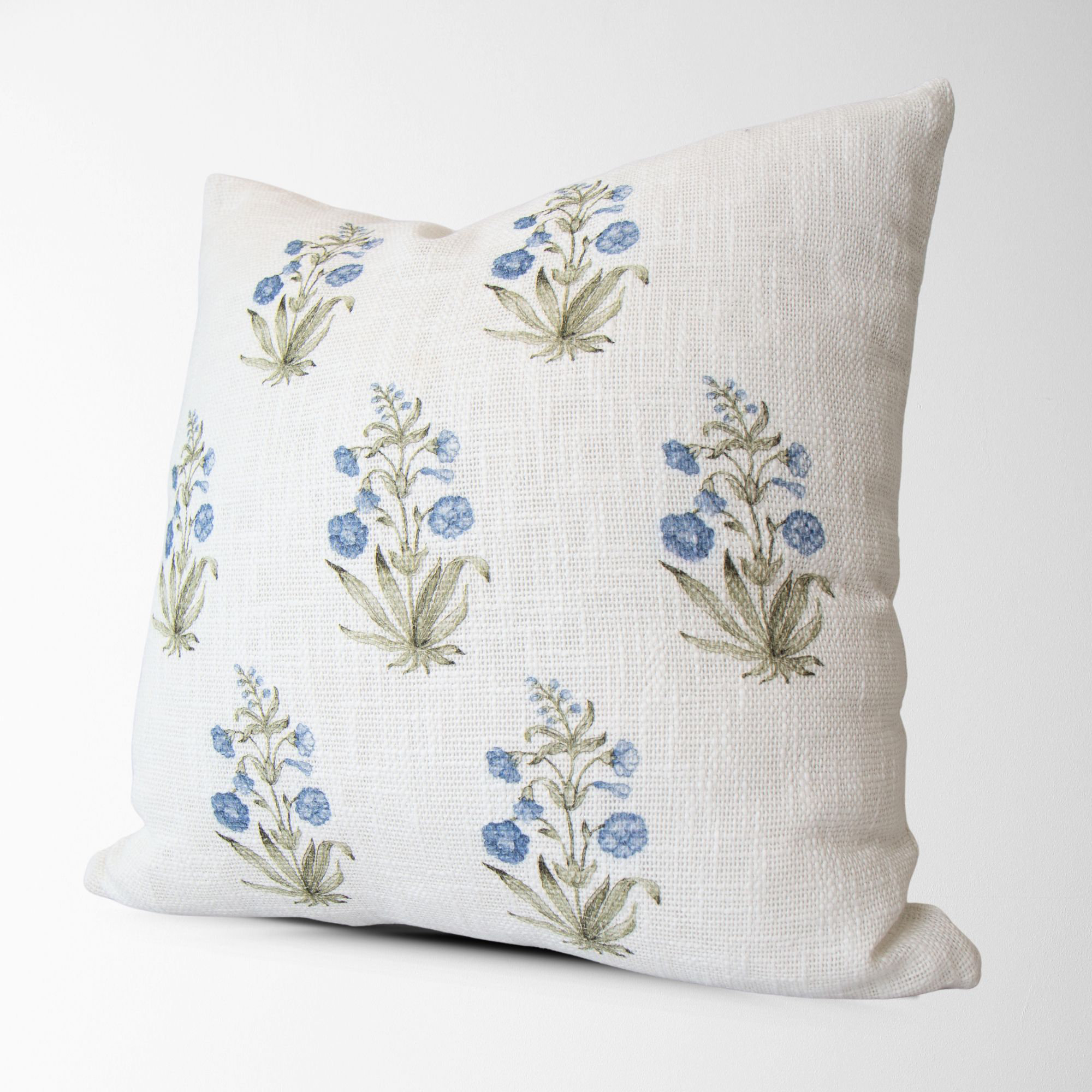 TajikHome Lucie Hand Painted Block Print Floral Pillow Cover | Wayfair