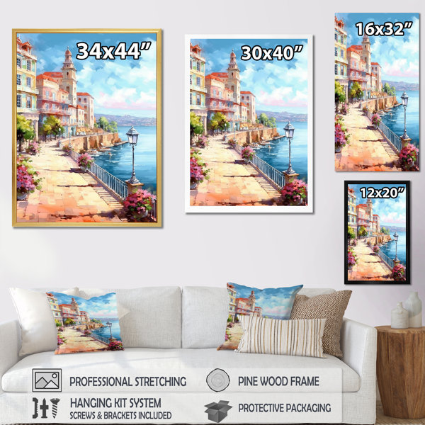 Highland Dunes Sunny Port In Italy I - Italy Wall Art | Wayfair