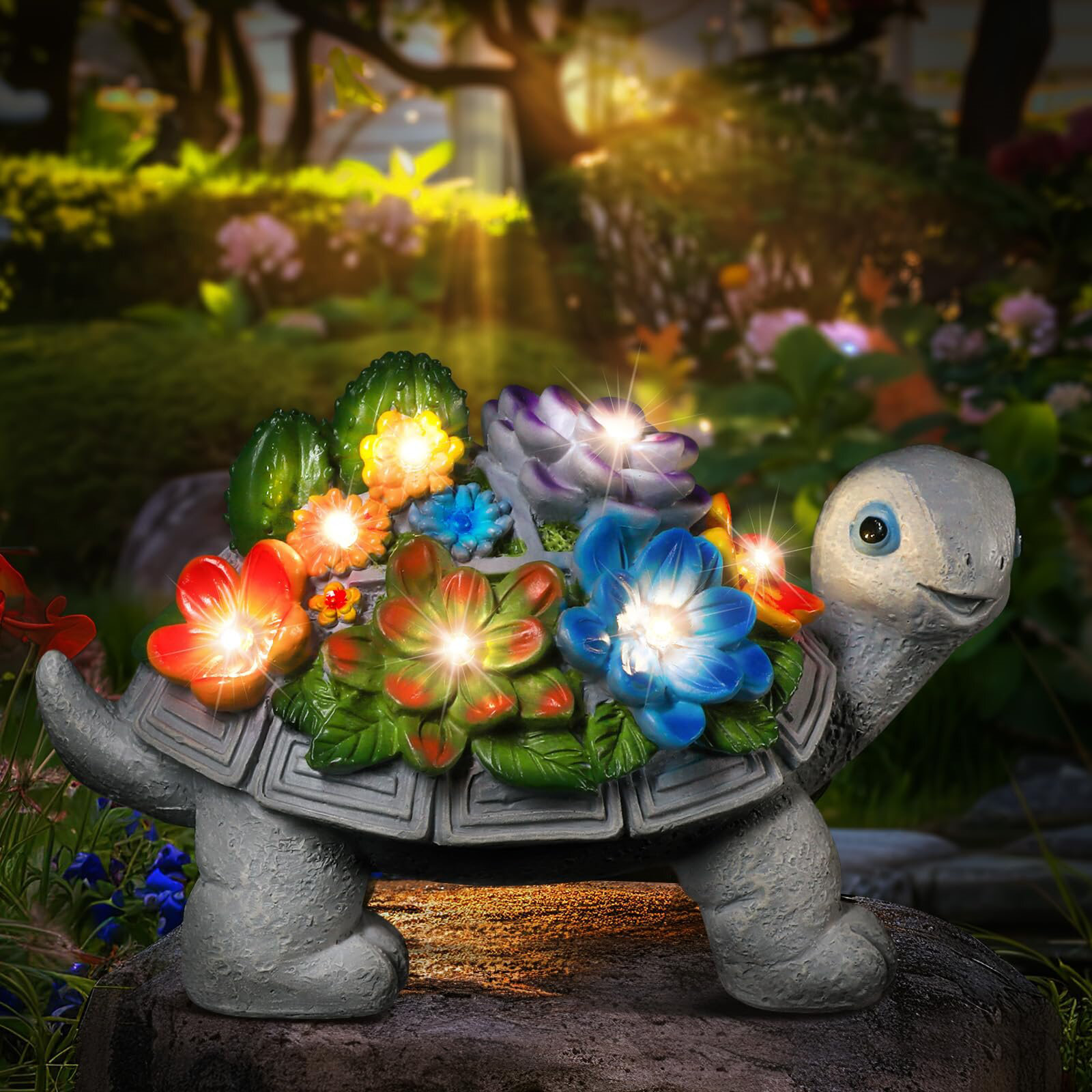 Bay Isle Home™ Garden Statue,Turtle Statue Solar Lights Outdoor Garden ...