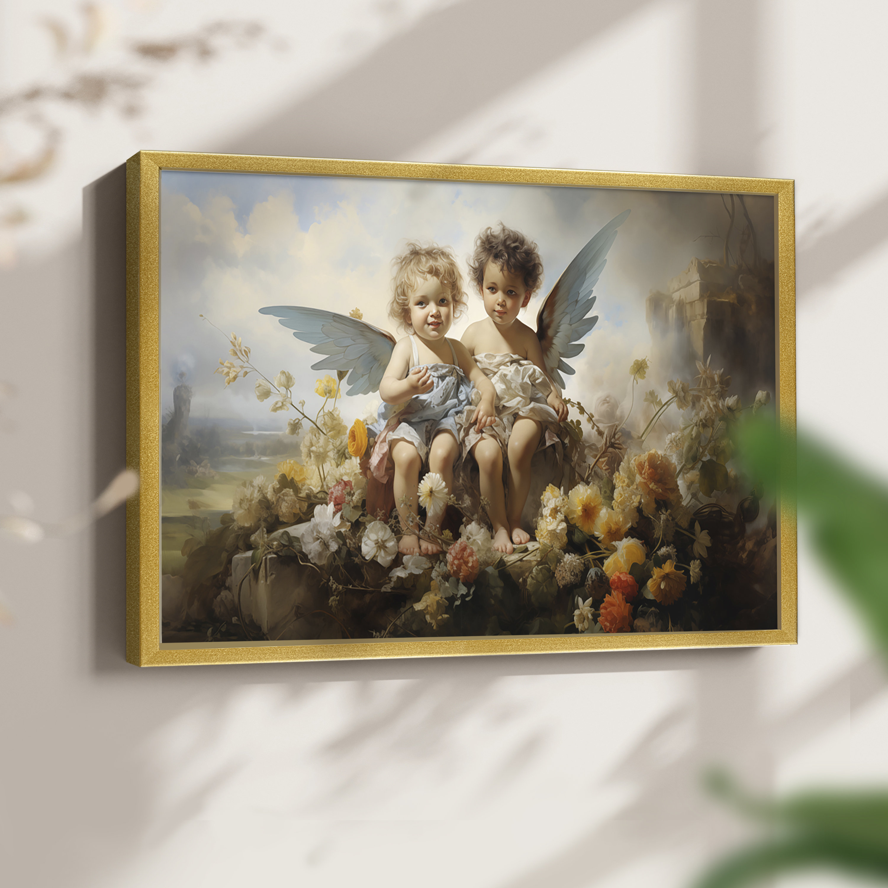 Charlton Home® Angels From Above-X -Framed Print - Restickable | Wayfair