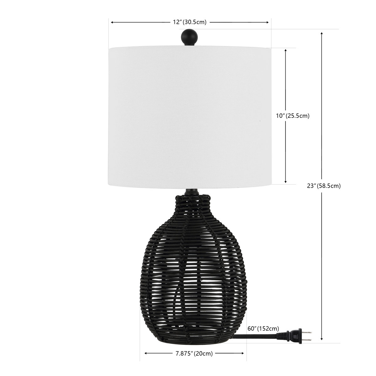 Beachcrest Home™ Robbin, 23 Inch, Black, Rattan Table Lamp & Reviews ...