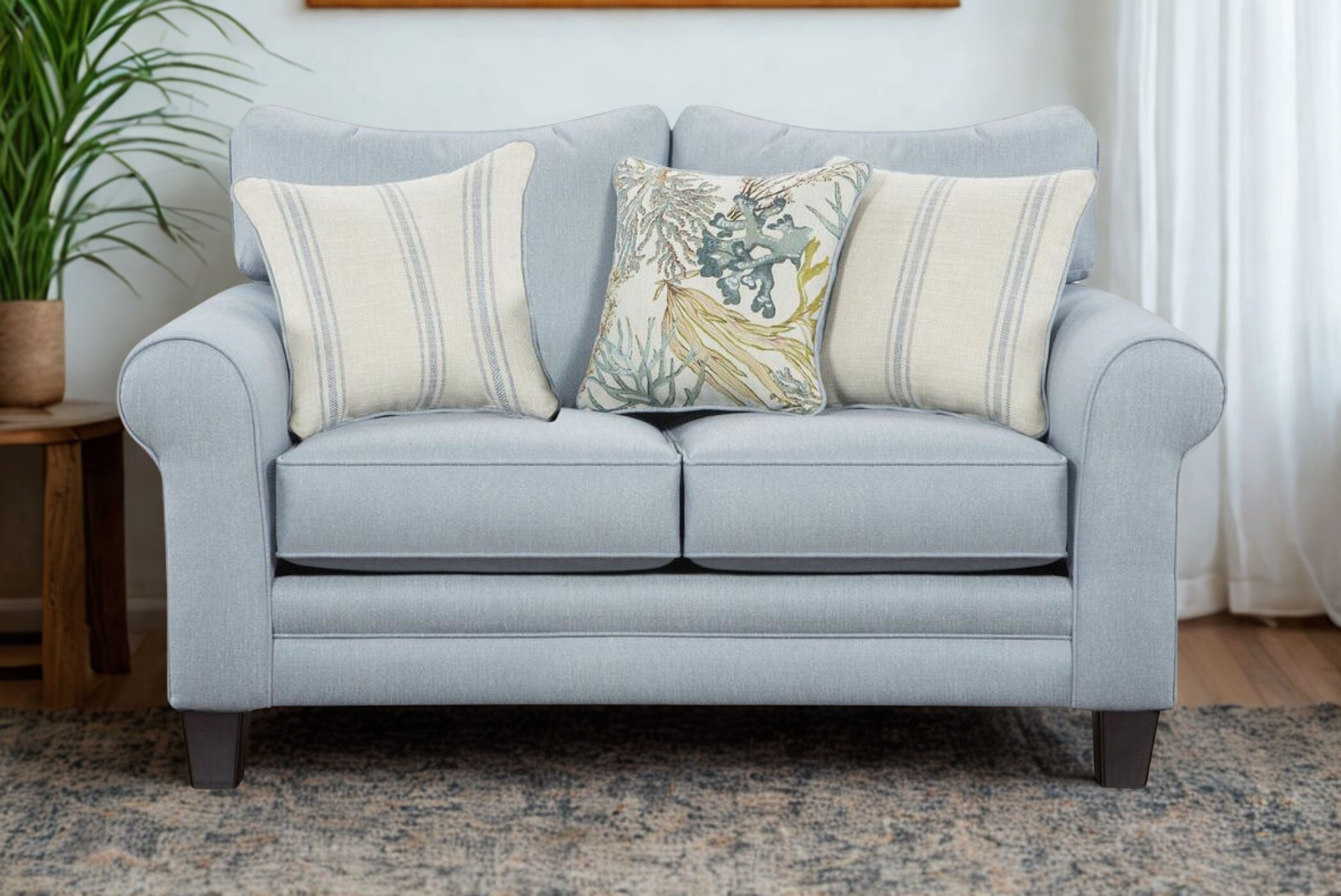 Dovecove Desousa 65" Rolled Arm Loveseat with Reversible Cushion ...