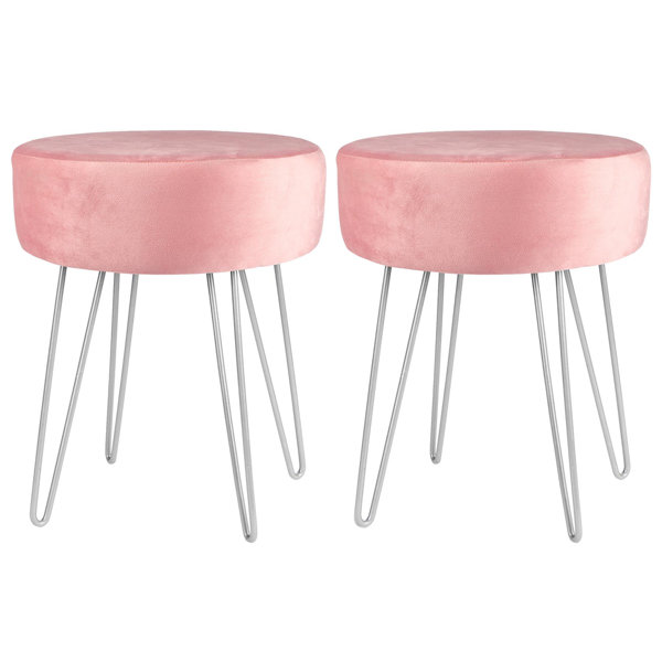 Harbour Housewares Round Velvet Footstools - Pack of 2 | Wayfair.co.uk