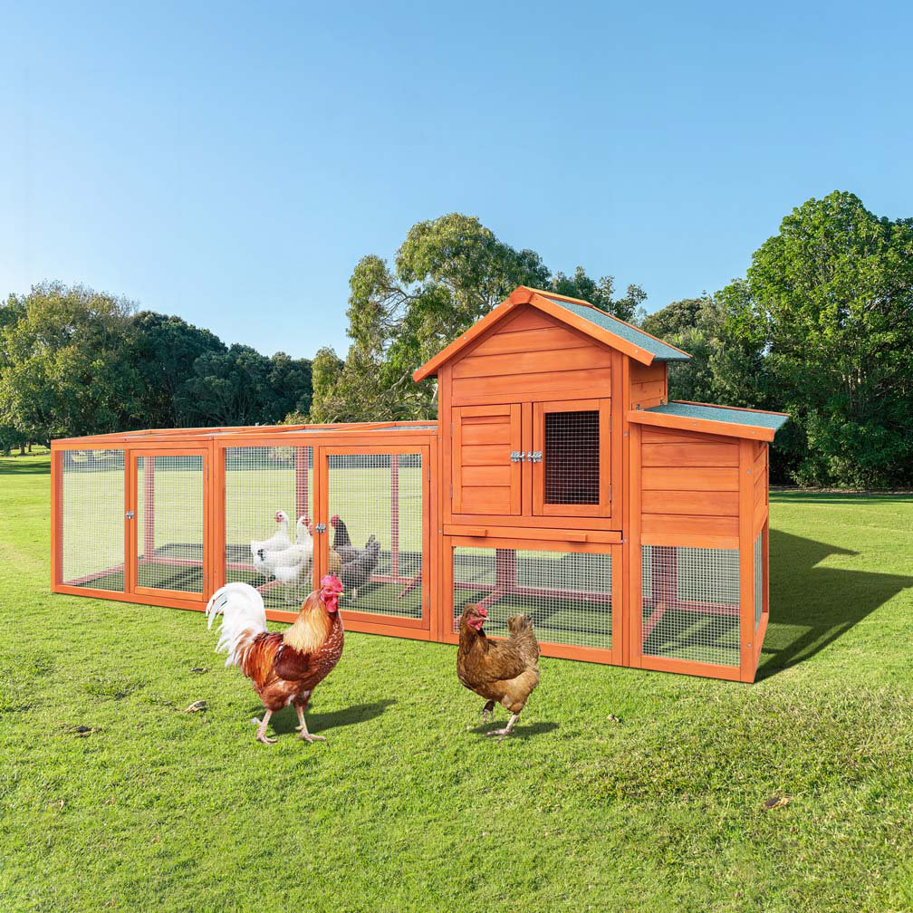 Tucker Murphy Pet™ 122"Large Wooden Chicken Coop,Outdoor Hen House with ...
