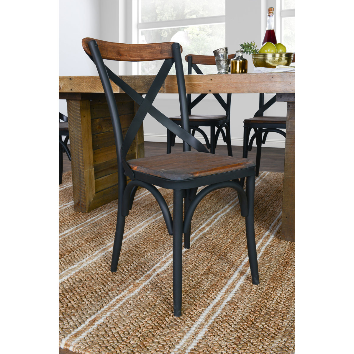 Birch Lane™ Damara Cross Back Side Chair in Oak Brown & Reviews | Wayfair