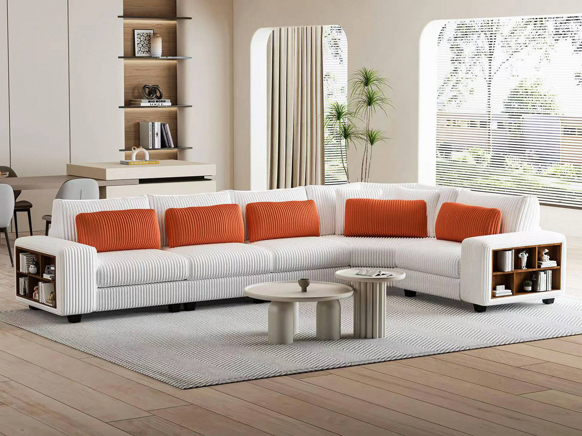 Corrigan Studio® Modular Sectional Sofa With Armrest Wooden Frame ...