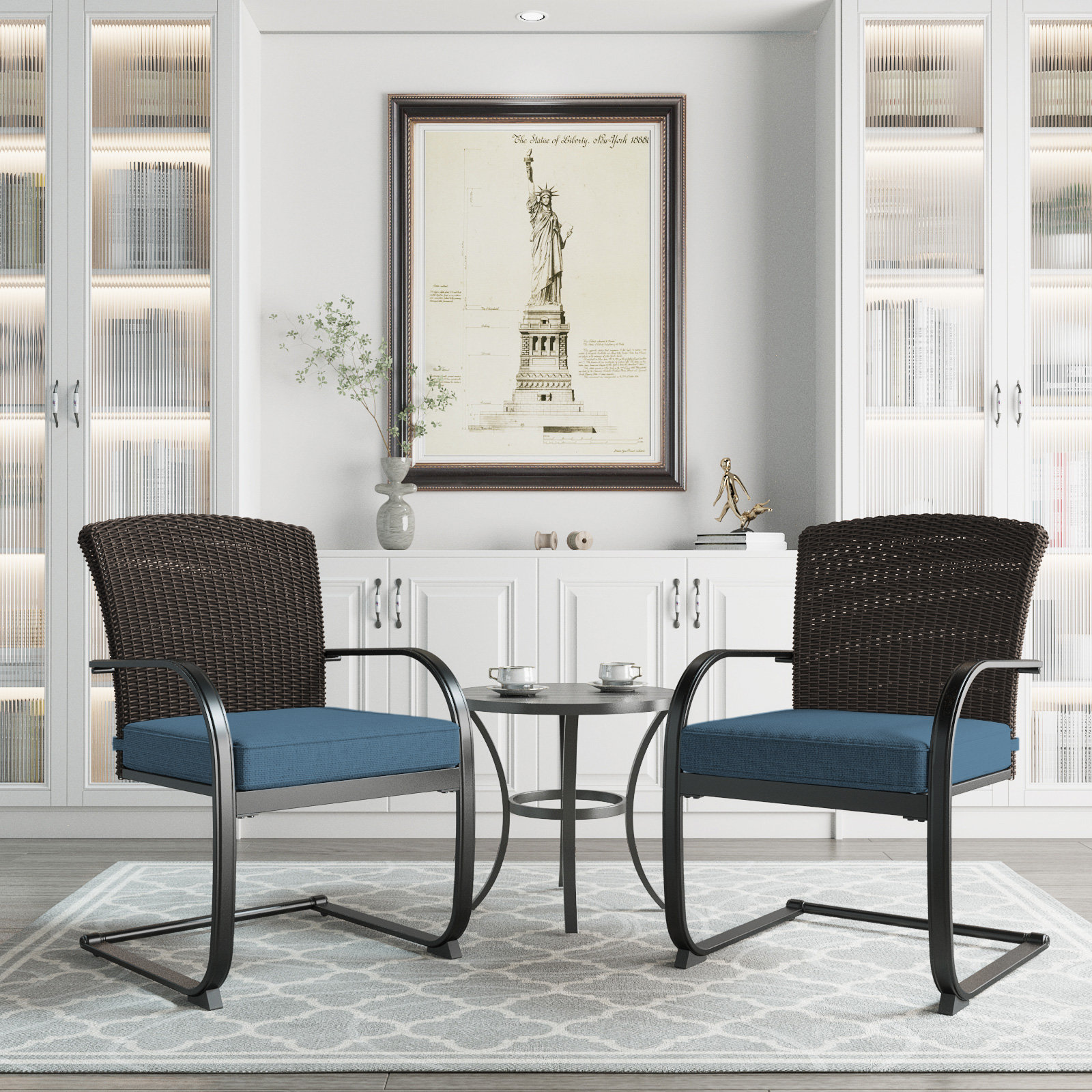 Winston Porter Gemperle 3 Piece Rattan Seating Group with Cushions ...