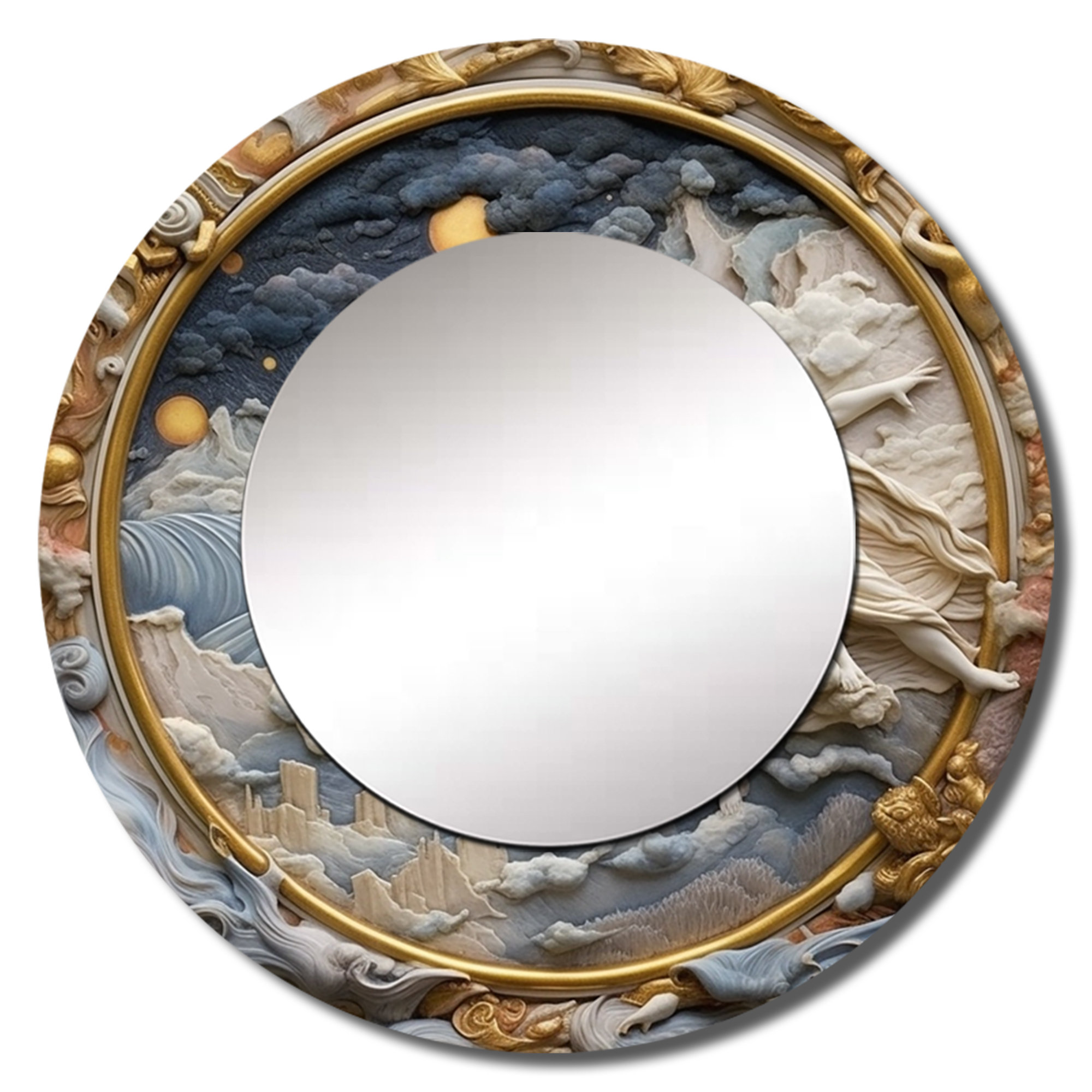 East Urban Home Sajaad - Abstract Shapes Round Mirror Wall Decor | Wayfair