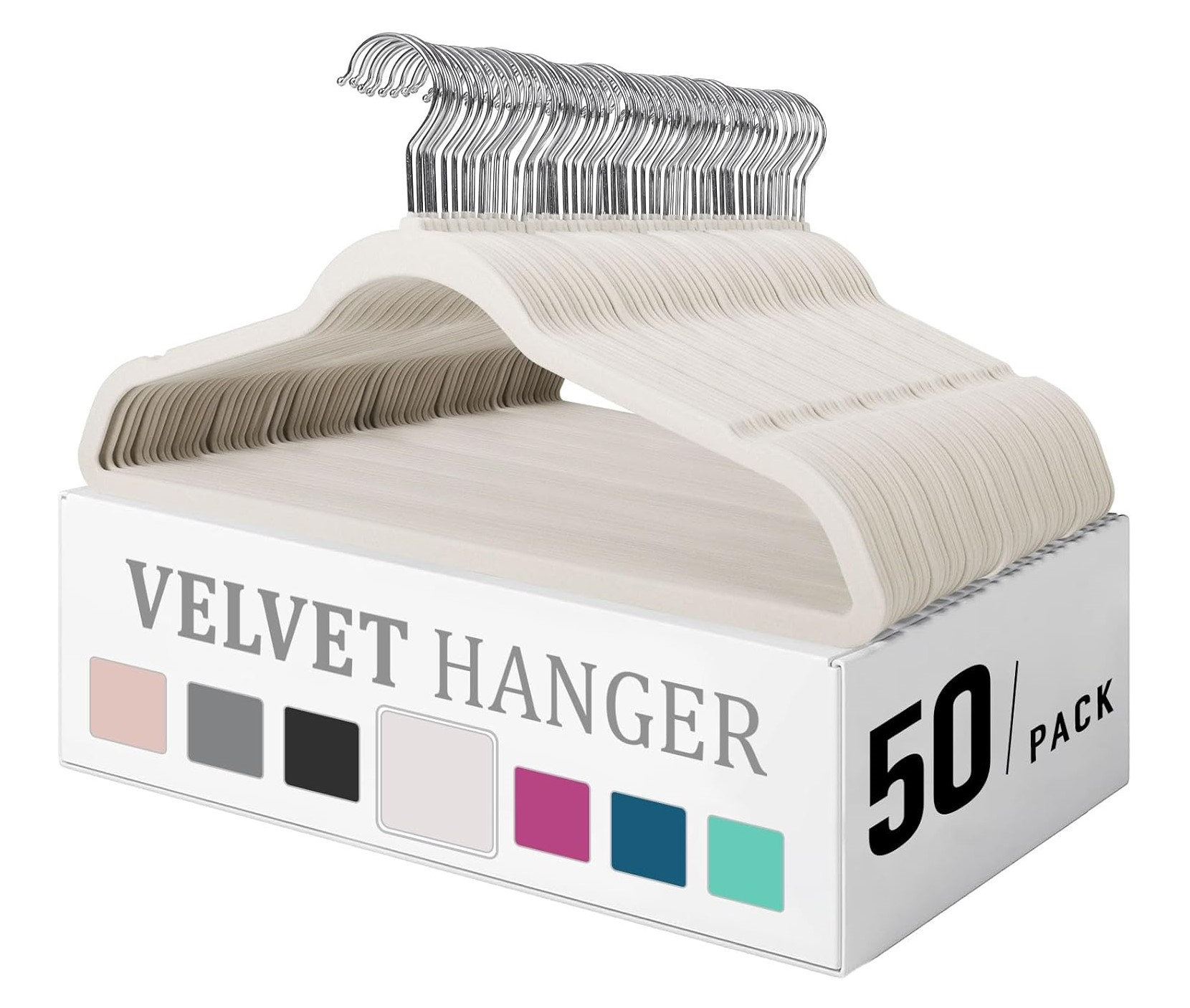 Rebrilliant Premium Velvet Hangers 50 Pack, Heavy Duty Study Hangers ...