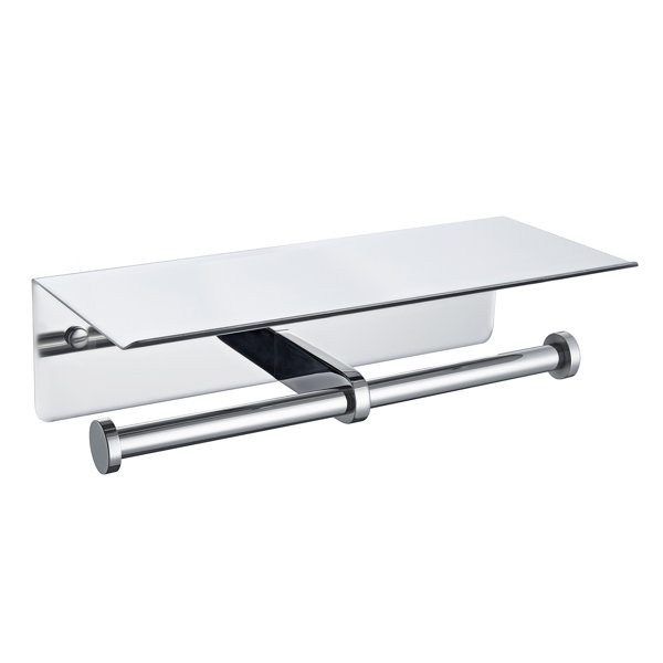 AngleSimple Double Roll Stainless Steel Wall Mount Toilet Paper Holder ...