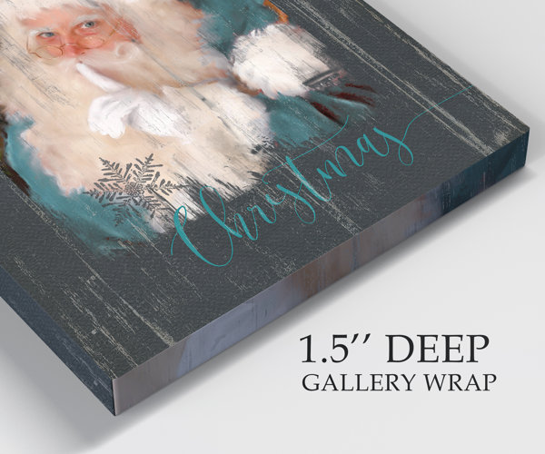 The Holiday Aisle® " Teal Santa " by Parvez Taj & Reviews | Wayfair