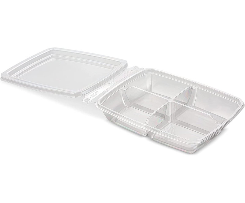 Prep & Savour Davit 6" x 7" Clear Plastic 4 Compartment Bento Boxes ...
