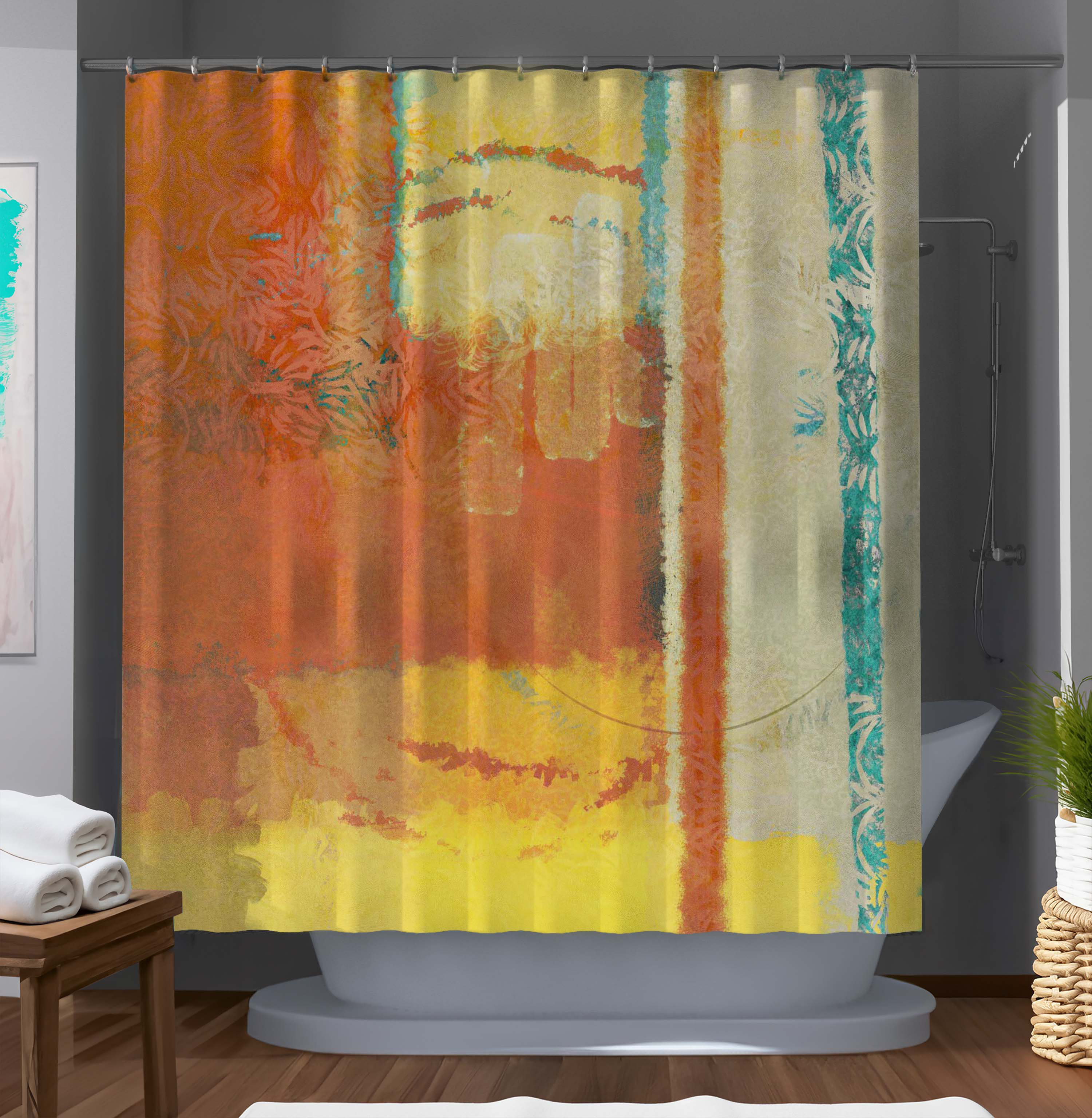 East Urban Home Emiliyan Abstract Shower Curtain | Wayfair