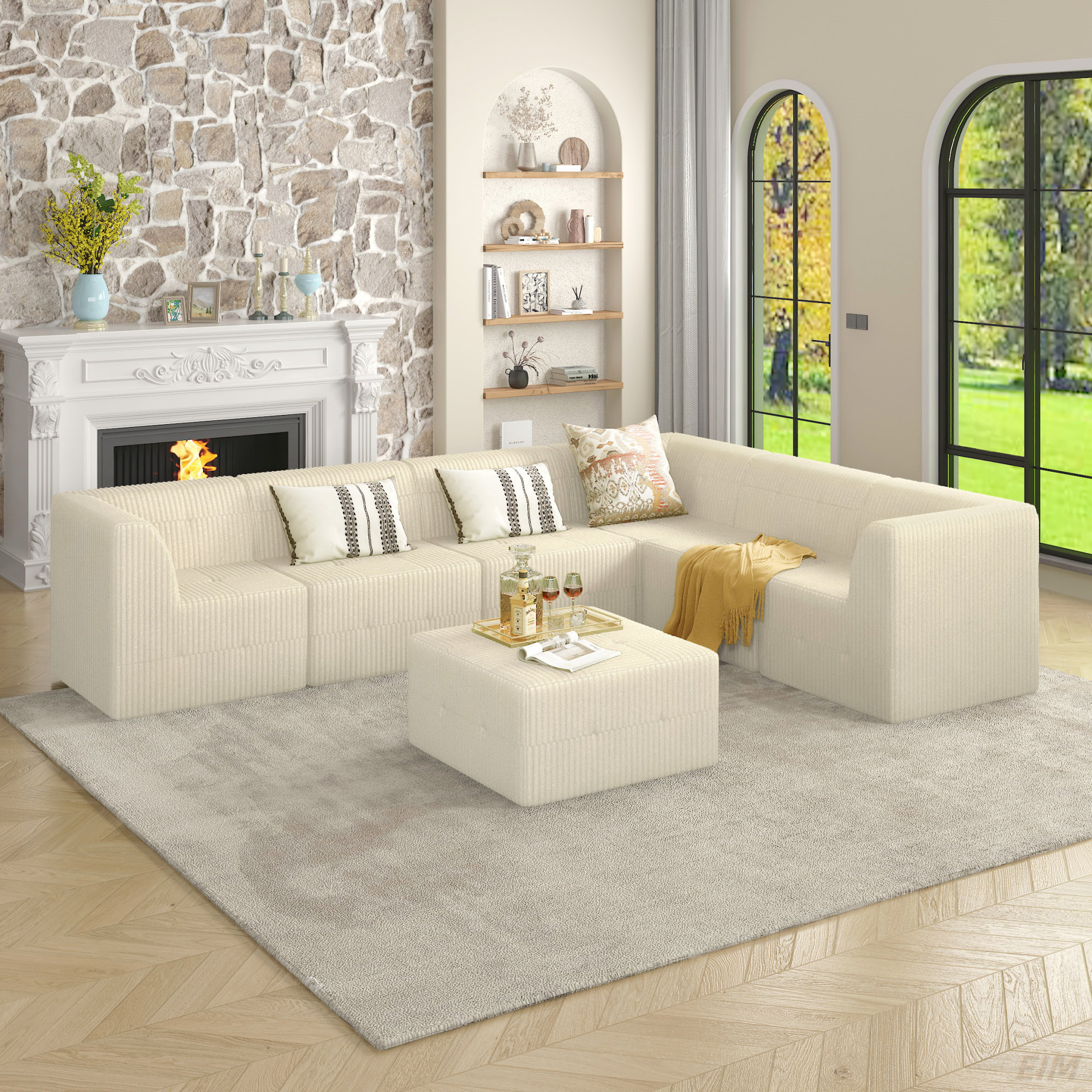 Latitude Run® L Shape Modular Sectional Sofa,DIY Compressed Sectional ...