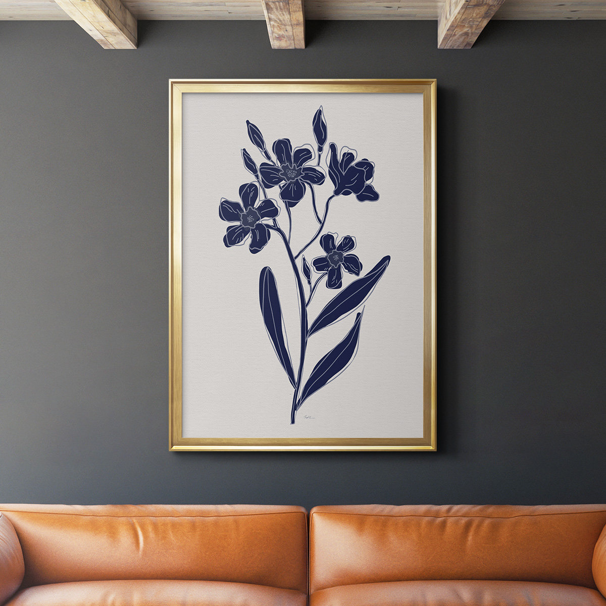 Wexford Home Indigo Botanical Study II Premium Framed Print - Ready To ...