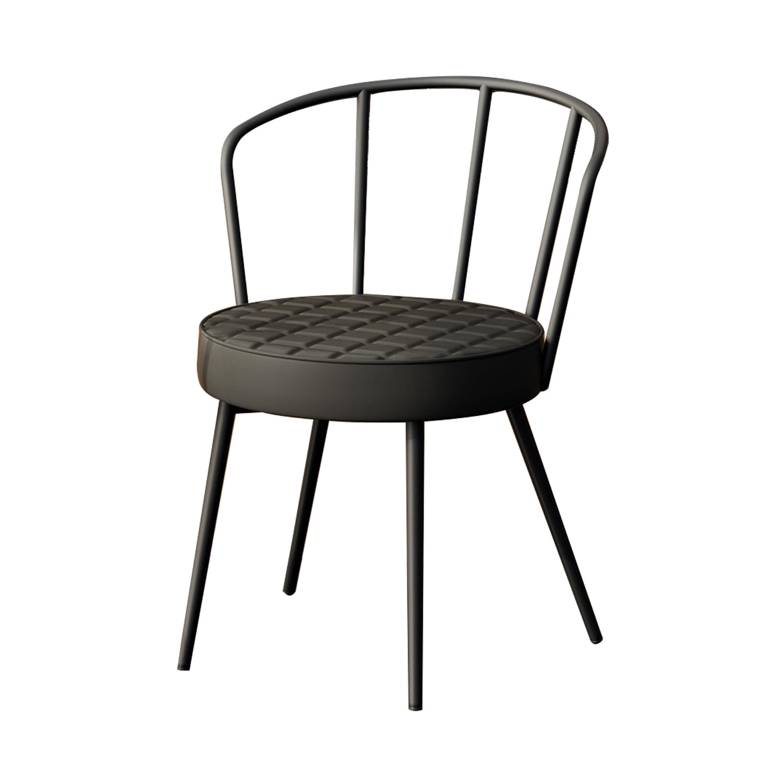George Oliver Mahleah Leather Upholstered Metal Side Chair | Wayfair