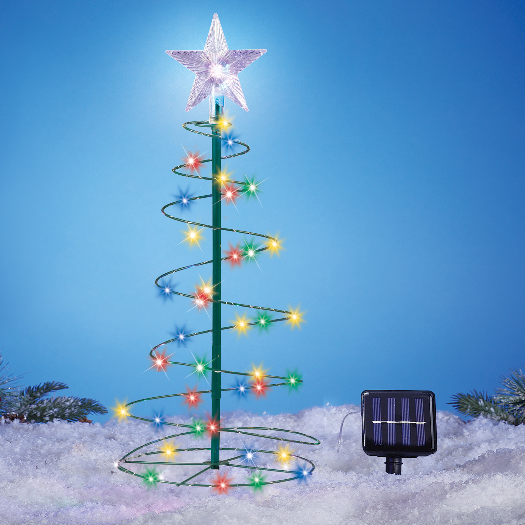 The Holiday Aisle® Solar Powered LED Christmas Tree with Star Garden ...