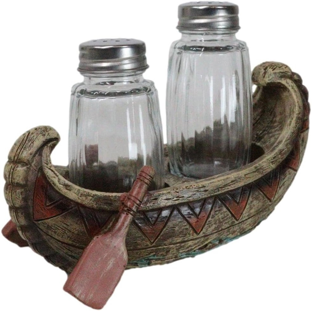 Union Rustic Southwestern Native Tribal Indian Canoe Boat Salt And ...