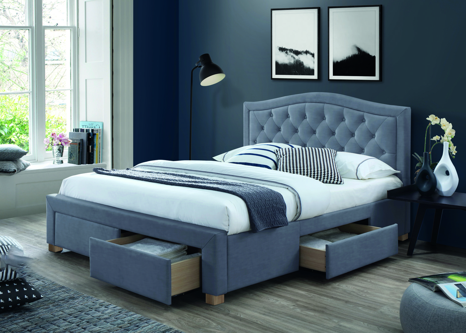 Canora Grey Mirabelle European Kingsize (160 x 200 cm) Upholstered Sleigh Bed | Wayfair.co.uk