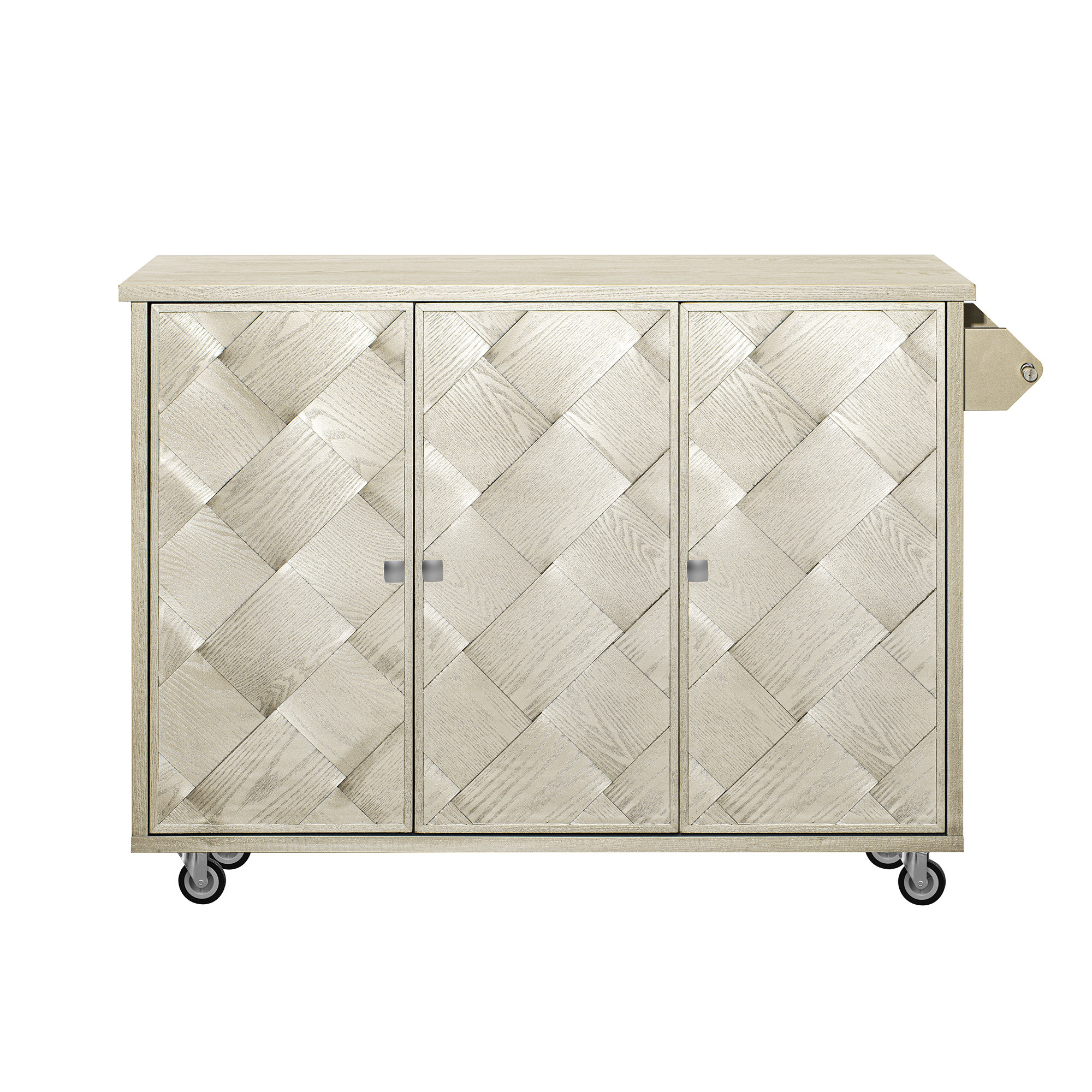 Dovecove 51.2"W Ash Veneer (Not Cheap Paper) Solid Wood Handwoven ...