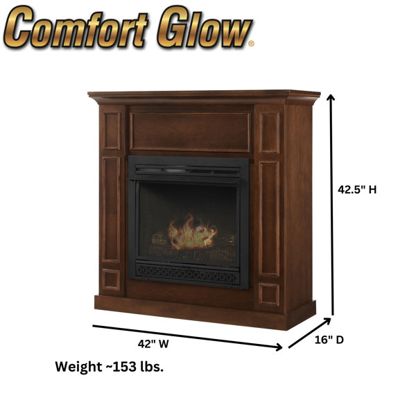 Comfort Glow Dual Fuel Ventless Gas Fireplace with Mantle The Avalon ...