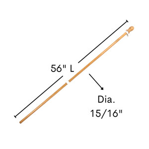 ILOT 56" Wooden Flag Pole For House Pack Of 2 Improved Design Tangle ...