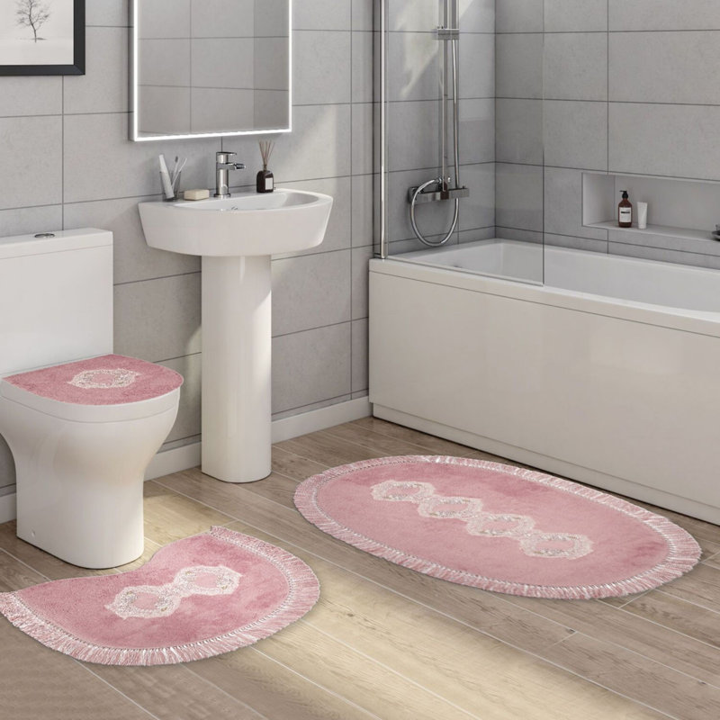 East Urban Home Riggleman Floral 3 Piece Bath Rug Set | Wayfair