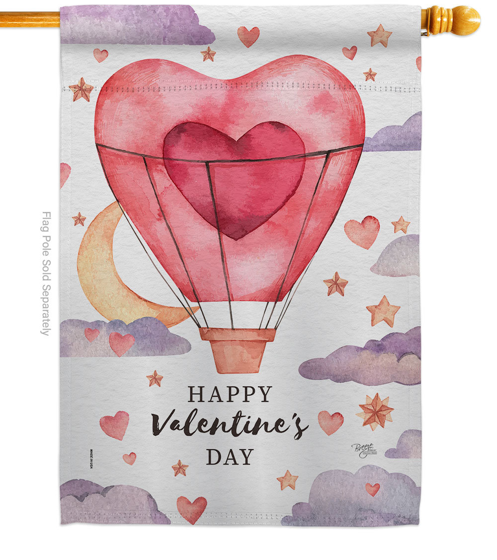 Breeze Decor Valentine's Day Balloon House Flag Valentines Spring 28 ...
