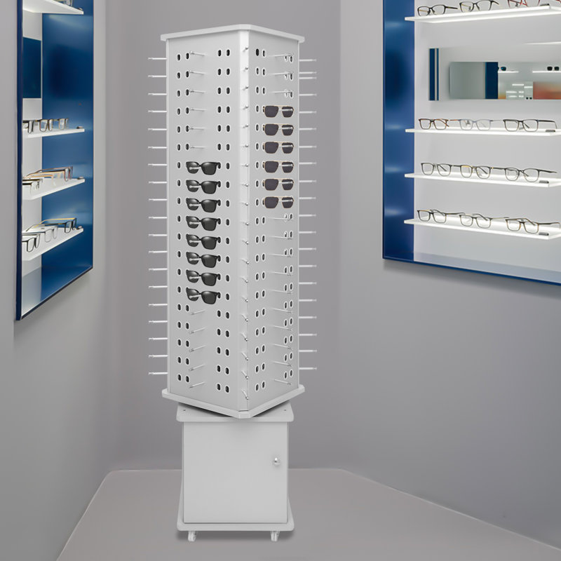 YYBUSHER 4 Sides Floor-Standing Sunglasses Display Rack With Storage ...
