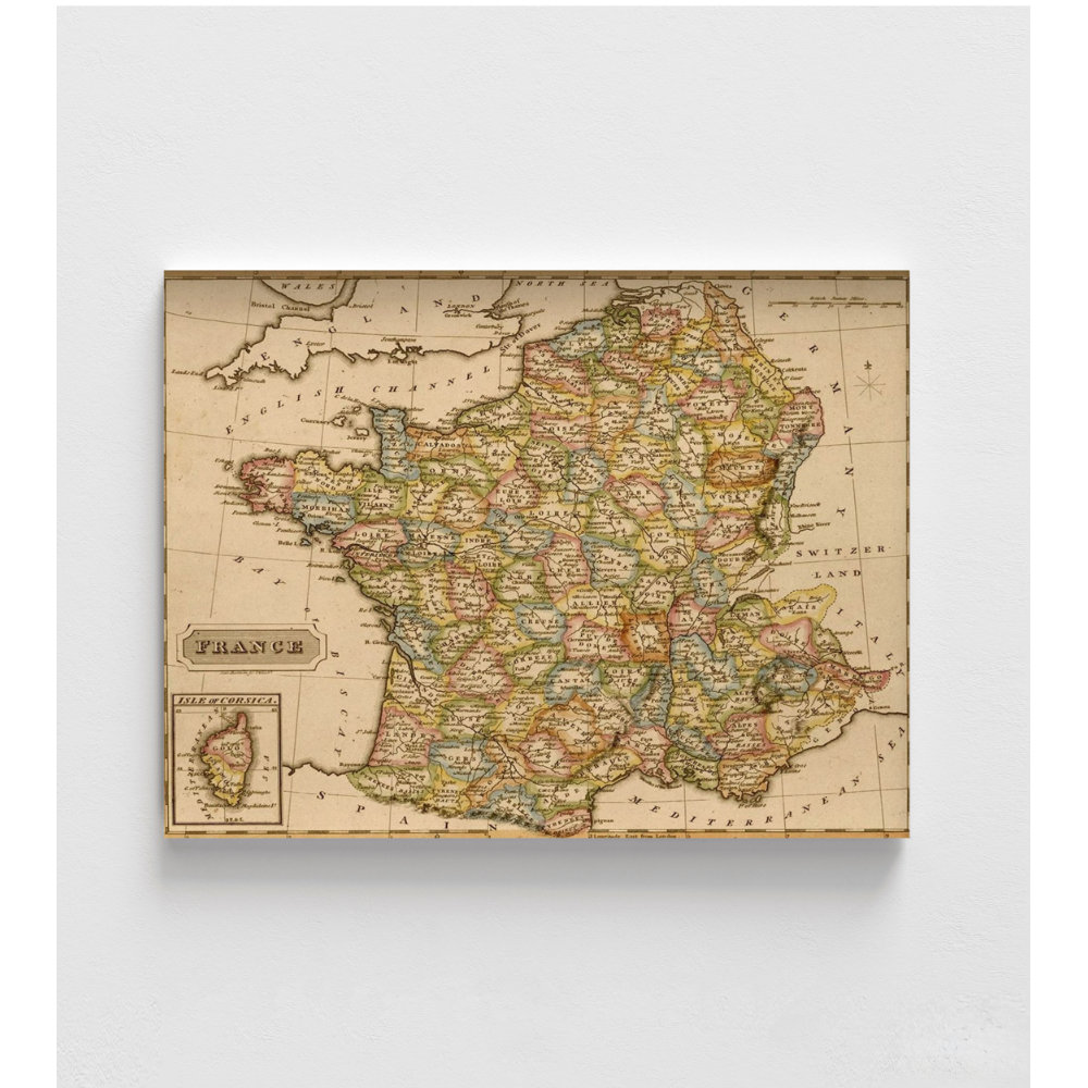 WeFrameArt France 1817, French Map Print, Antique Map Of France, French ...