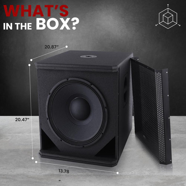 Pyle 1600 Watt Box Subwoofer Speaker System Set - Active Powered 12 ...