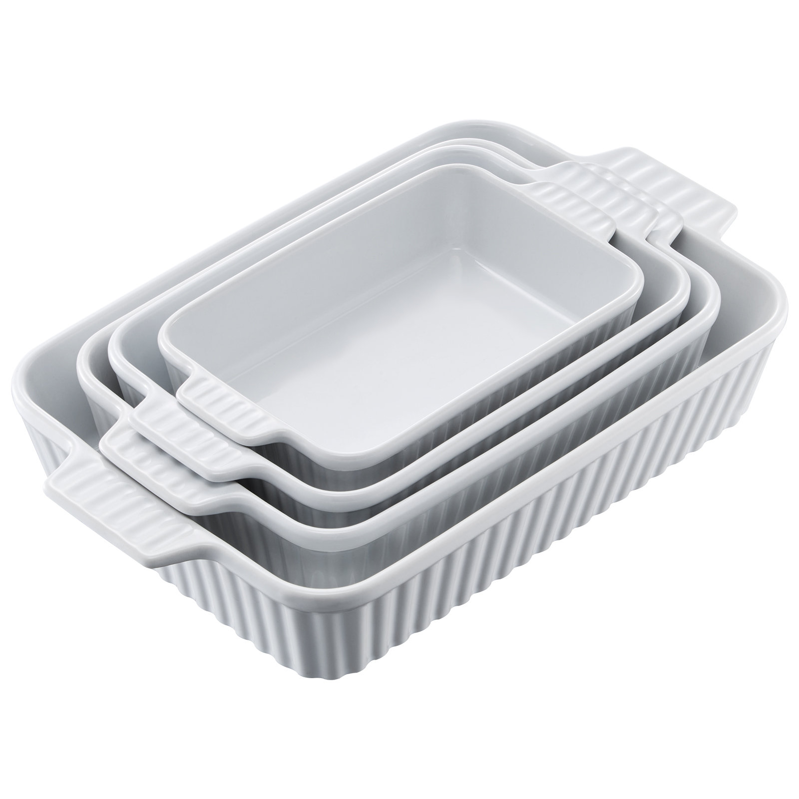Stellweilan Tessberg Ceramic Baking Dish 4 Pieces Rectangular Bakeware ...