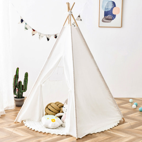 KINWELL 47.2'' W x 47.2'' D Indoor / Outdoor Canvas Triangular Play ...