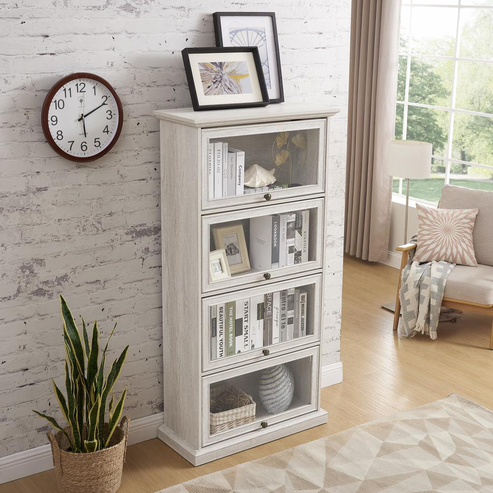 Lark Manor™ 4 Tier Cabinet with Flip Up Glass Doors | Wayfair