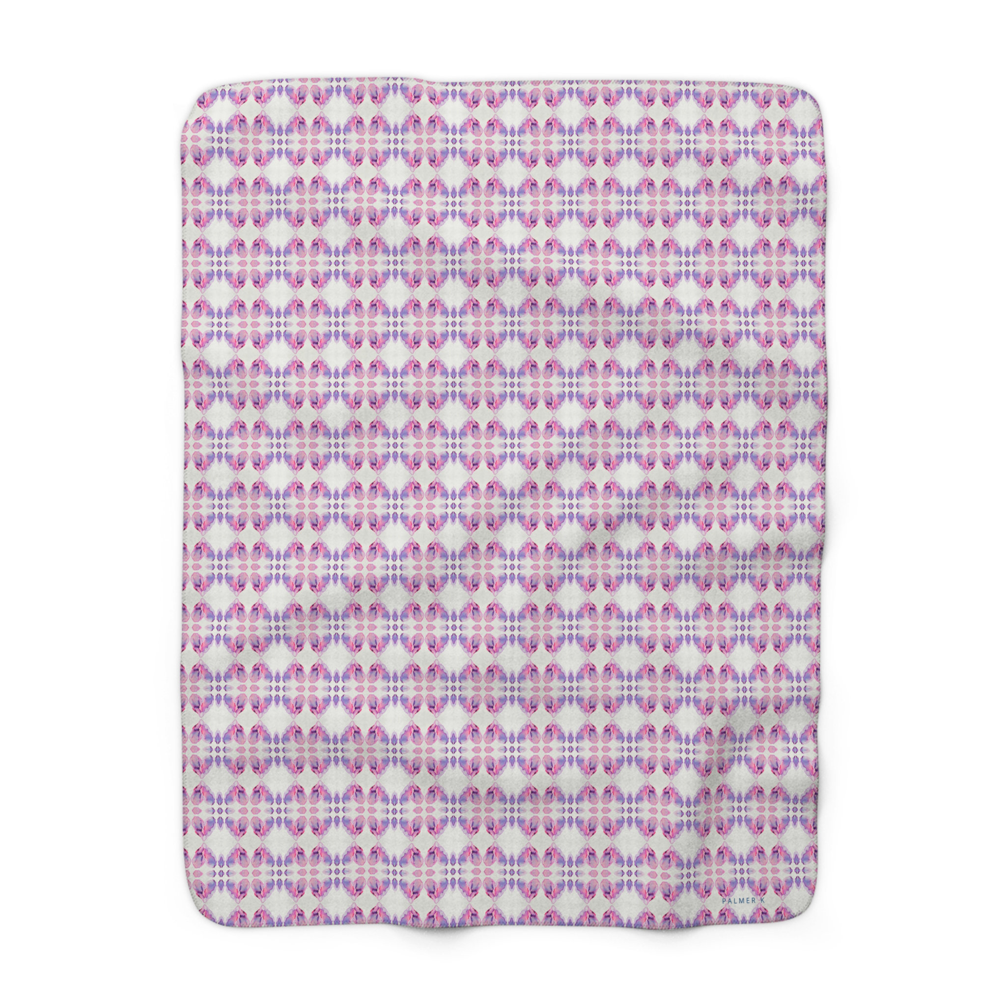 PALMER K Sherpa Fleece Throw - Pink and Purple Hearts pattern | Wayfair