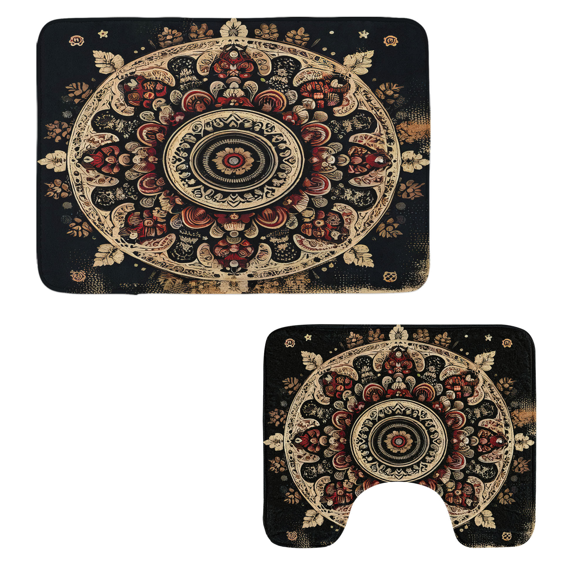 East Urban Home Mandala Bathroom Rug Set 2 Pieces Rectangle & Contour ...