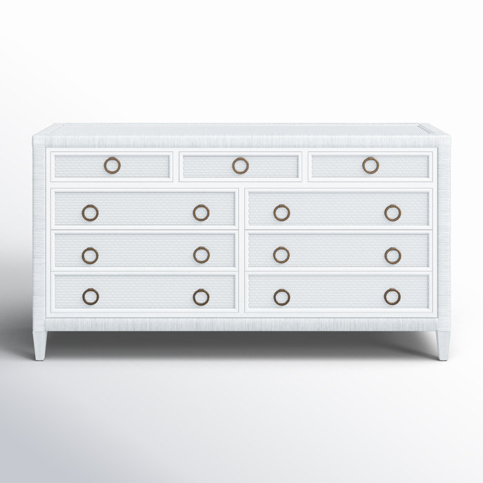 Warwick 9 Drawer 64" W Rattan Double Dresser | Birch Lane