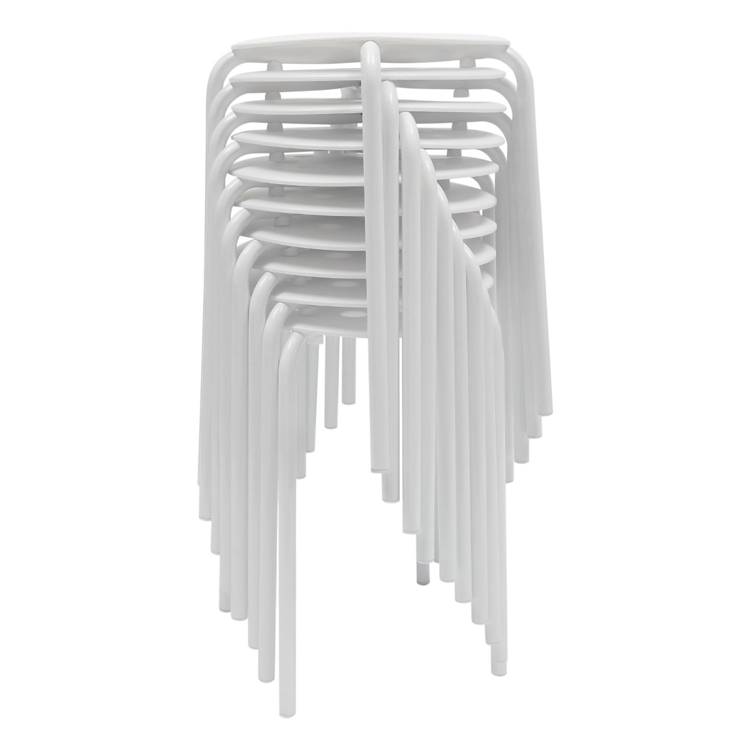 Latitude Run® 10 Pack Stacking Backless Stools Set with Metal Frame ...