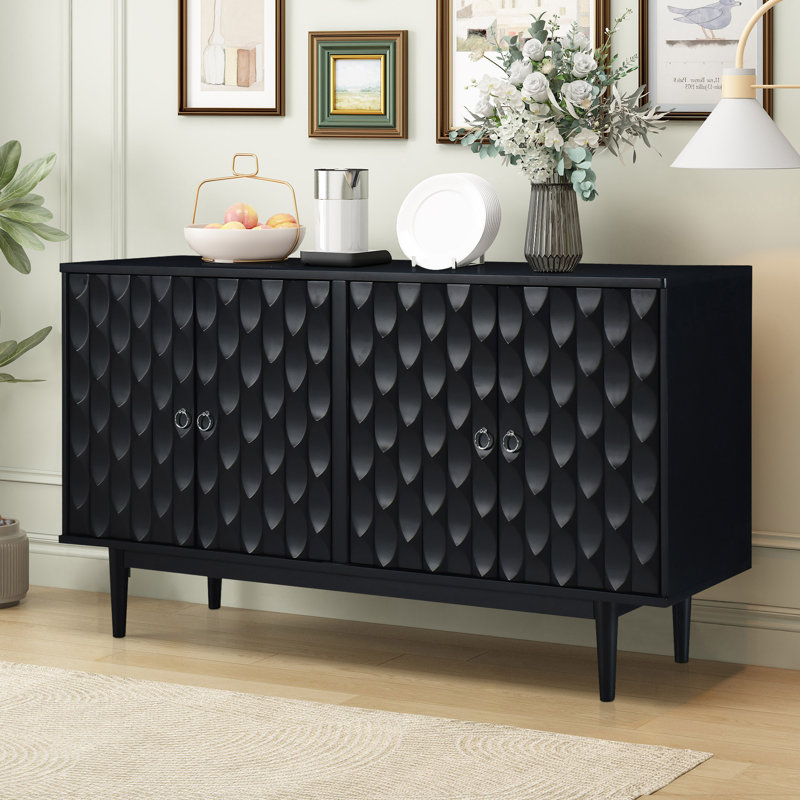 Corrigan Studio® 4-door Sideboard with Convex Pattern Doors | Wayfair