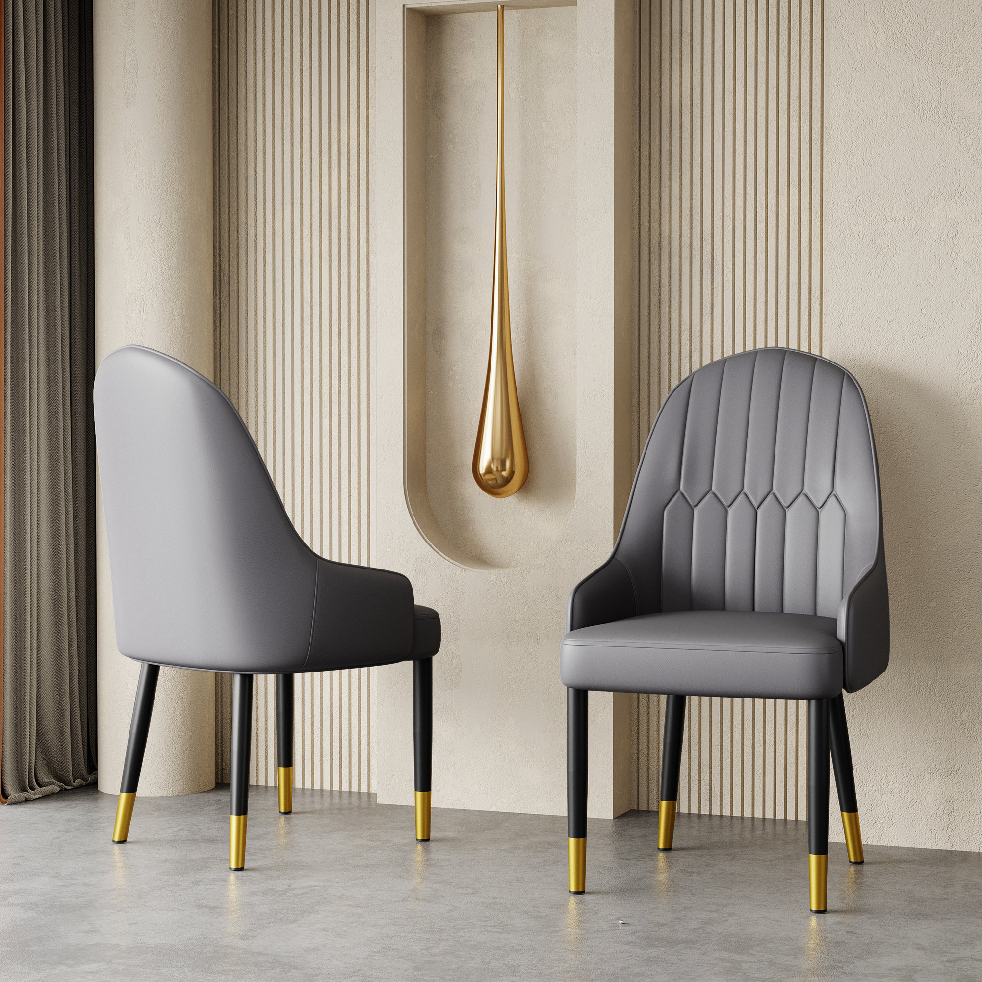 Everly Quinn Horrell Modern Dining Chair, Upholstered Accent Dining ...