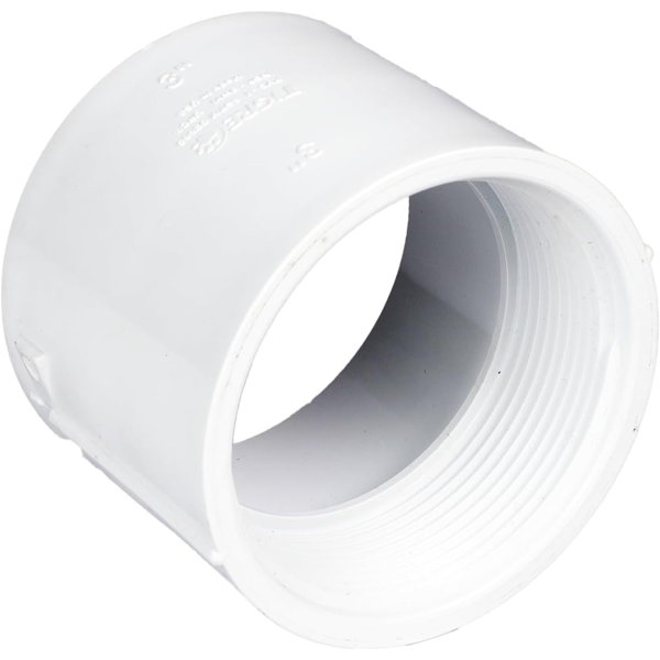 Supply Giant 4 in. White PVC DWV Female Adapter, Threaded FPT x Hub ...